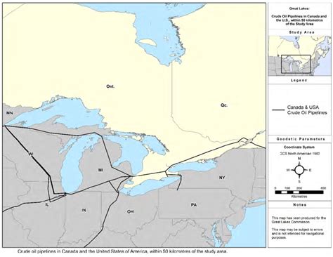 Crude Oil Product Pipeline Nodes Within 50 Kilometres Of The Study Area