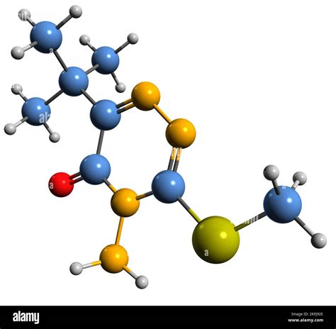 3d Image Of Metribuzin Skeletal Formula Molecular Chemical Structure Of Herbicide Isolated On