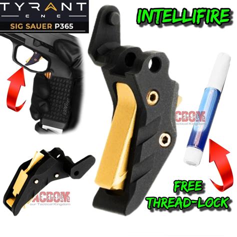 Tyrant Designs Cnc Intellifire Trigger For Sig Sauer P365 Gold