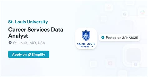 Career Services Data Analyst St Louis University Simplify Jobs Career Services Data Analyst St Louis University Simplify Jobs