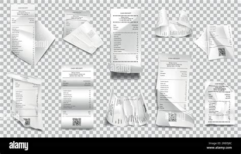Realistic Bill Page Paper Receipt Supermarket Purchase Invoice