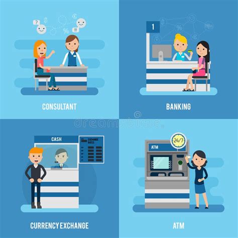 Concept Plat De Service Bancaire Illustration De Vecteur Illustration