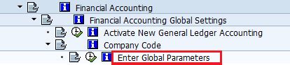 SAP FICO Central Enter Global Parameters For Company Code OBY