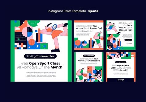 Free Psd Open Sports Classes Instagram Posts Collection