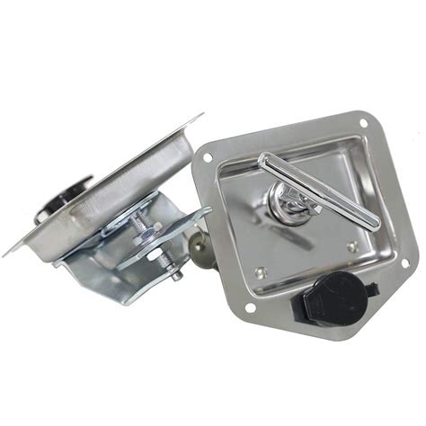 Pcs Trailer Door Latch T Handle Lock Highly Polished Stainless Steel Keys With Gasket Folding