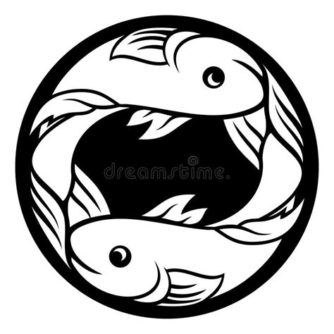Segno Di Astrologia Delloroscopo Dello Zodiaco Di Pesci Illustrazione