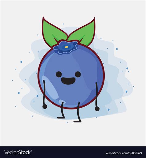 Cute Blueberry Character Royalty Free Vector Image