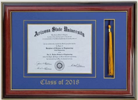 Diploma Tassel Frame Mahoganyblue Gradframes By 3art