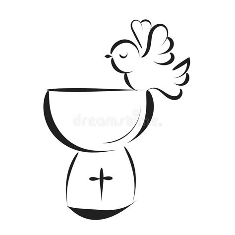 Baptism Symbol Sacraments Of Catholic Church Eucharist Stock Vector