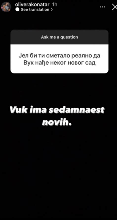 Vuk Ima Sedamnaest Novih Olivera Konatar Progovorila O Odnosu Sa Reperom