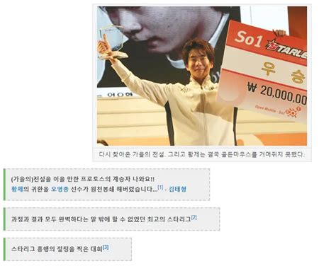 스타크래프트 가장 황금기의 결승전 18주년