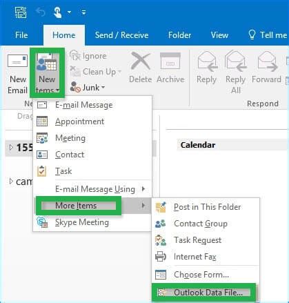 Steps To Create A New PST File In Outlook