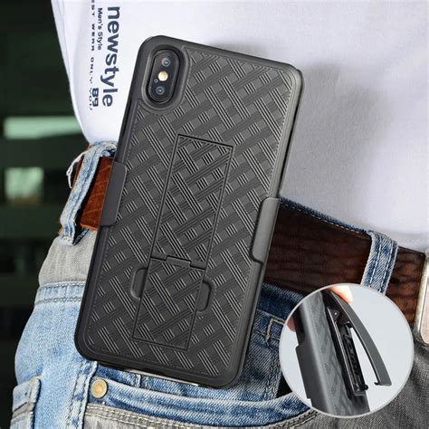 Strongly 3 In One XR Case Waist Belt Clip Holster Stand Phone Cases For Iphone X 7 8 XS MAX XR