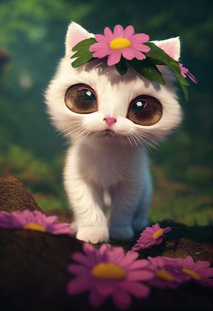 Gato Fofo De Olhos Grandes Gatinho Gato Fofo Fofo Foto Premium
