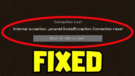 How To Fix Connection Lost Error In Minecraft Youtube
