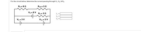 solved for the circuit below determine the current passing