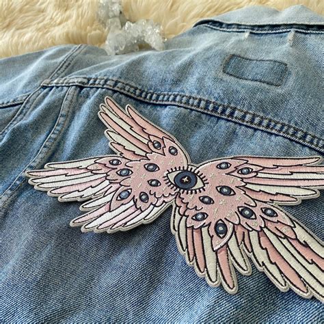 Angel Wings Xl Back Patch For Jackets Biblically Accurate Angel Seraphim Ophanim Angel Patch