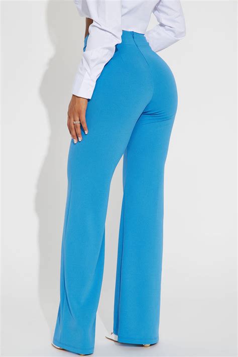 Victoria High Waisted Dress Pants Turquoise Fashion Nova