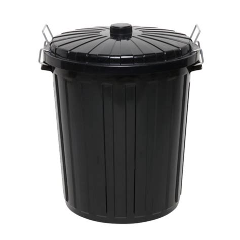 Commercial Garbage Bin 73lt Black Bin With Lid Fletchers Supplies