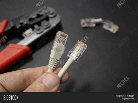 Making Crimp Ethernet Image Photo Free Trial Bigstock