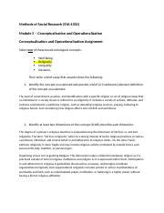 Module 5 Conceptualization And Operationalization Assignment Docx