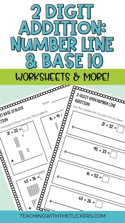 Two Digit Addition And Number Line Worksheets With The Title