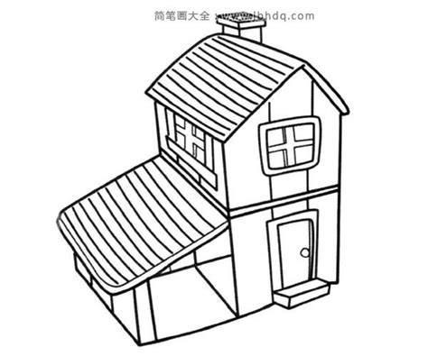 中式洋楼简笔画 天马图吧