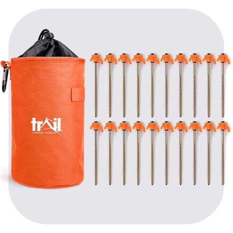 Screw Tent Pegs Kit 20 Pegs