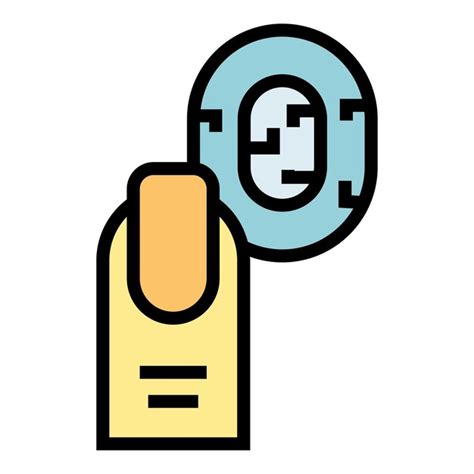 Premium Vector Fingerprint Scanning Icon Outline Vector Finger Scan Thumb Scanner Color Flat