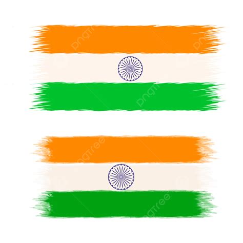 Bentuk Efek Kuas Bendera India Vektor Bendera India Spanduk Hari