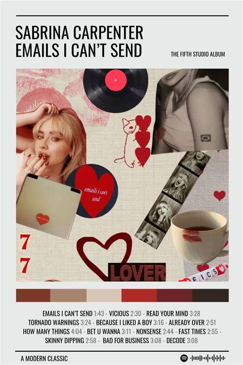 Sabrina Carpenter Emails I Cant Send Album Music Poster Featuring