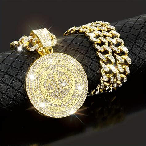 Womens Hip Hop Libra Symbol Pattern Pendant Necklace Punk Temu