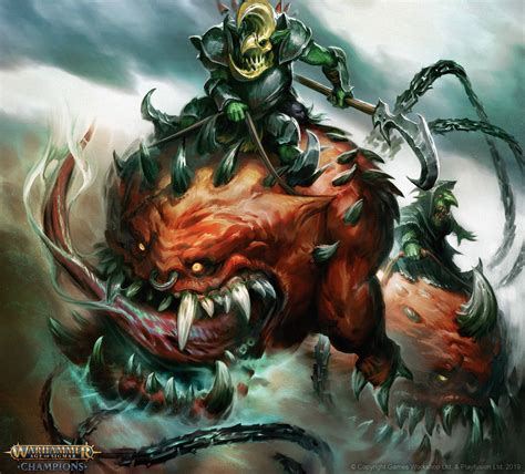 Loonboss On Mangler Squig By Tom Stockwell Rimaginarywarhammer