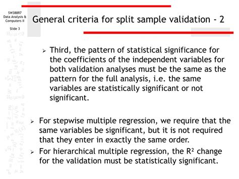 ppt multiple regression split sample validation powerpoint