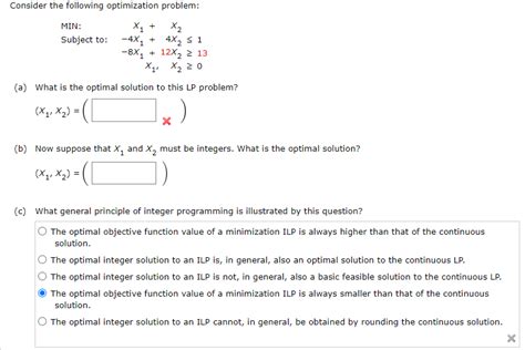 Solved Consider The Following Optimization Problem MIN Chegg
