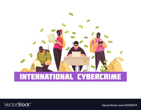 Flat Hacker Composition Royalty Free Vector Image