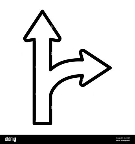 Go Straight Turn Right Icon Stock Vector Image And Art Alamy