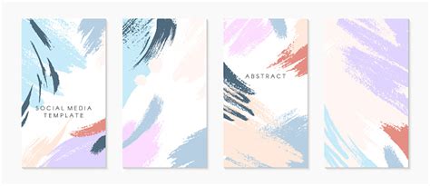 텍스트에 대한 복사 공간이있는 편집 가능한 Insta 스토리 템플릿 세트 개념에 대한 스톡 벡터 아트 및 기타 이미지 개념