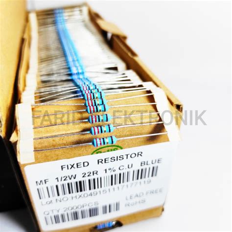 Jual Resistor 22r 22ohm 1 2w Metal Film Taiwan 1 Kaki Tembaga Shopee
