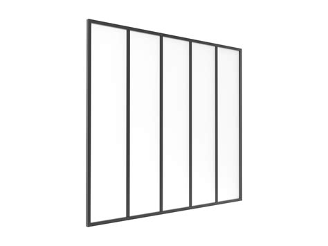 Glasraam Werkplaatsstijl Van Gepoedercoat Aluminium En Gematteerd Glas X Cm Zwart BAYVIEW