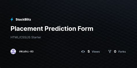 Placement Prediction Form Stackblitz