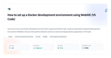 How To Set Up A Docker Development Environment Using Webide Vs Code Labex