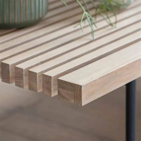 Slatted Oak Rectangular Coffee Table