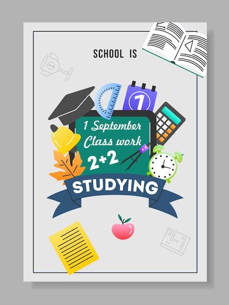 Premium Vector Flyer With School Supplies