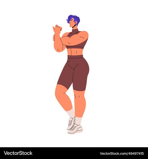 Female Bodybuilder With Muscular Arms Legs Vector Image