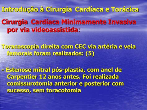 PPT Introdução à Cirurgia Cardíaca e Torácica Cirurgia II Área de Cirurgia Cardiotorácica