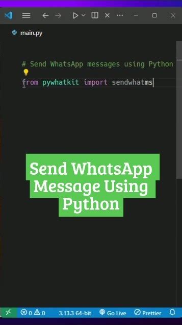 🚀 Send Whatsapp Messages With Python Instantly Short Coding Python Programminglanguage