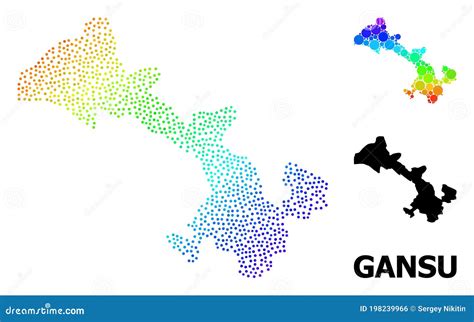 Gansu Province Map Highlighted On China Map With Detailed State And