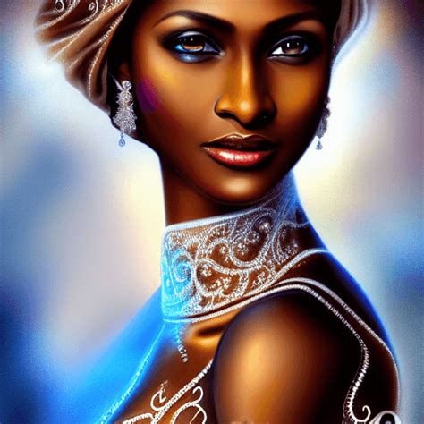Hyper Detailed Stunning Brown Skinned Bride Wearing White Gown With