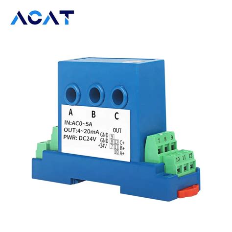 3 Phase Current Transducer 4 20ma Hall Effect Current Sensor Three